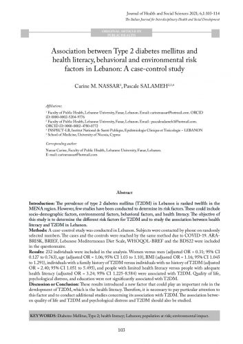 jhss_103-114 - JOURNAL OF HEALTH AND SOCIAL SCIENCES